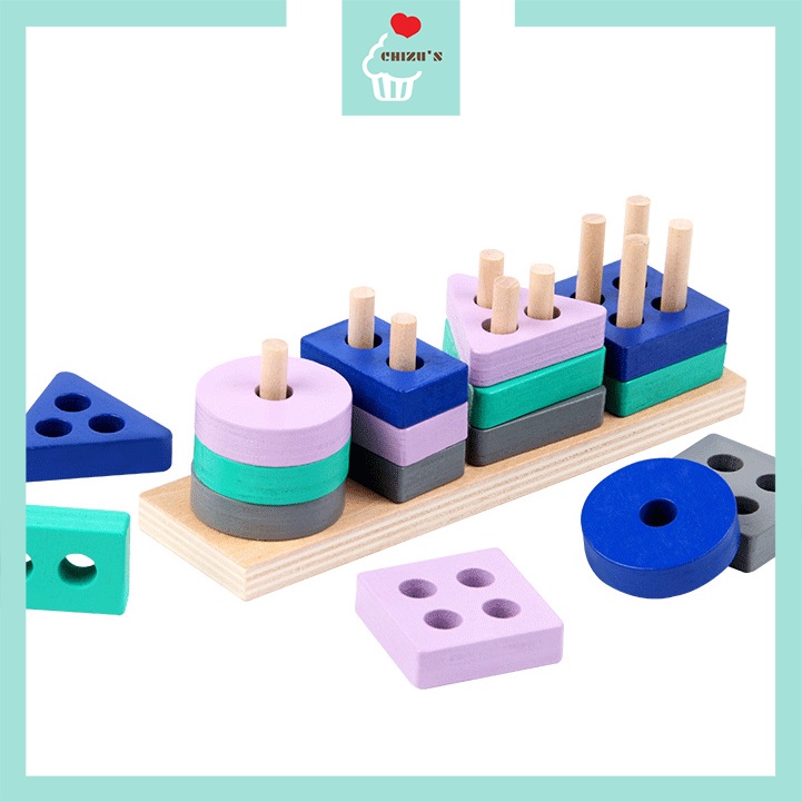 Jual Mini Geometric Shape Stack Board | Papan Susun Bentuk Geometri ...
