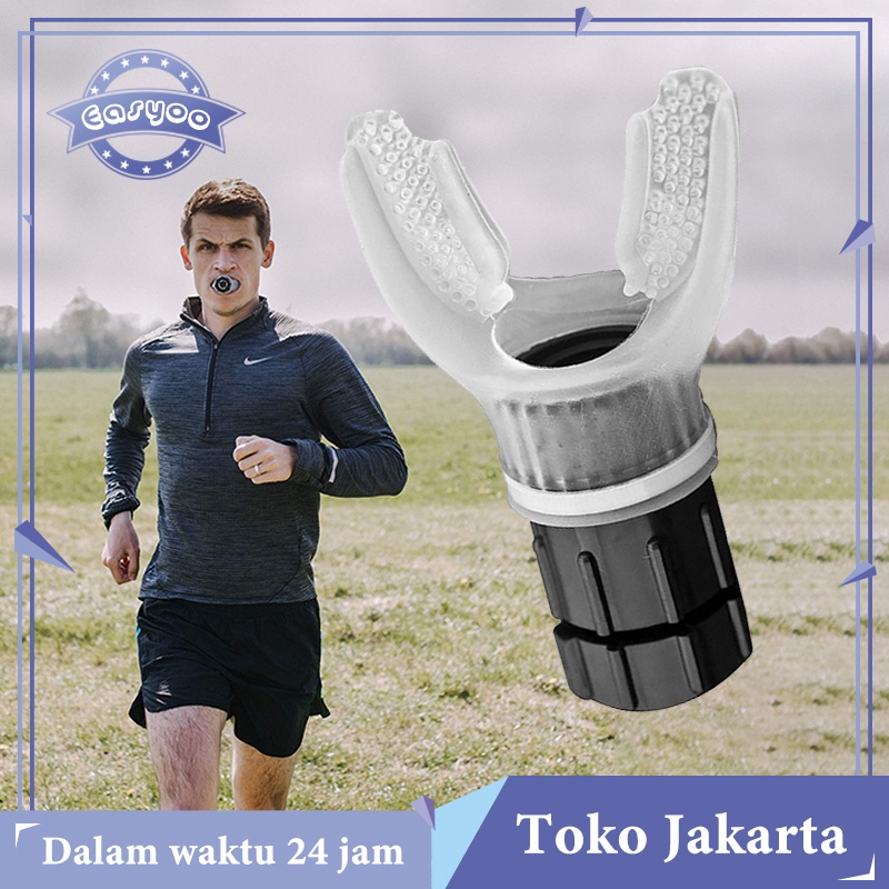 Jual Lung Respirator Fitness Trainer Silikon Mouthpiece Breathing ...