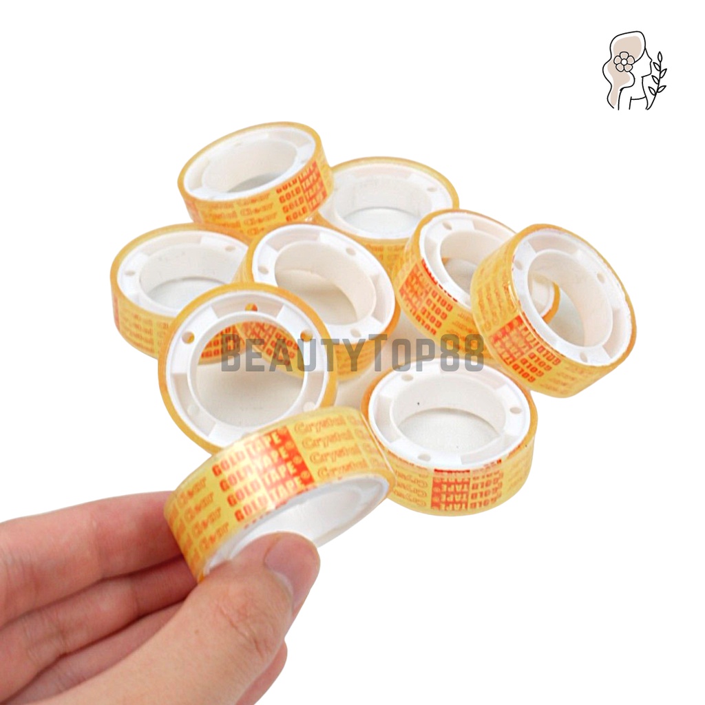 Jual Isolasi Goldtape Kecil 1/2 inch Bening / Selotip Solasi Kado Tipis ...