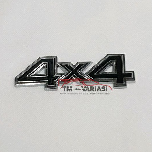 Jual Emblem Logo Besi Tulisan 4x4 Hitam Kombinasi Chrome Mengkilap ...