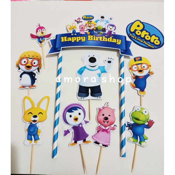 Jual Topper Cake/Topper Hiasan kue ulang tahun/Topper karakter Pororo ...