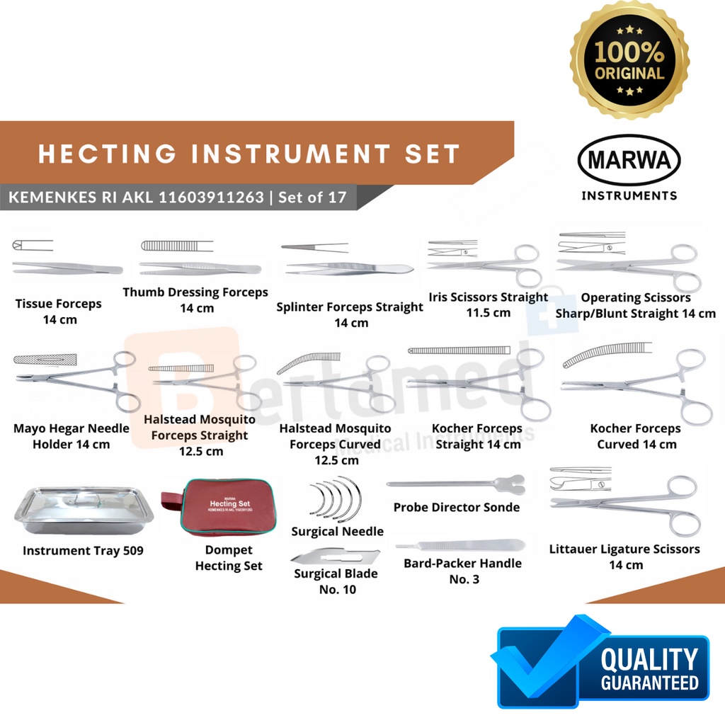 Jual MARWA Hecting Instrument Set AKL / Instrumen Set Hecting | Shopee ...