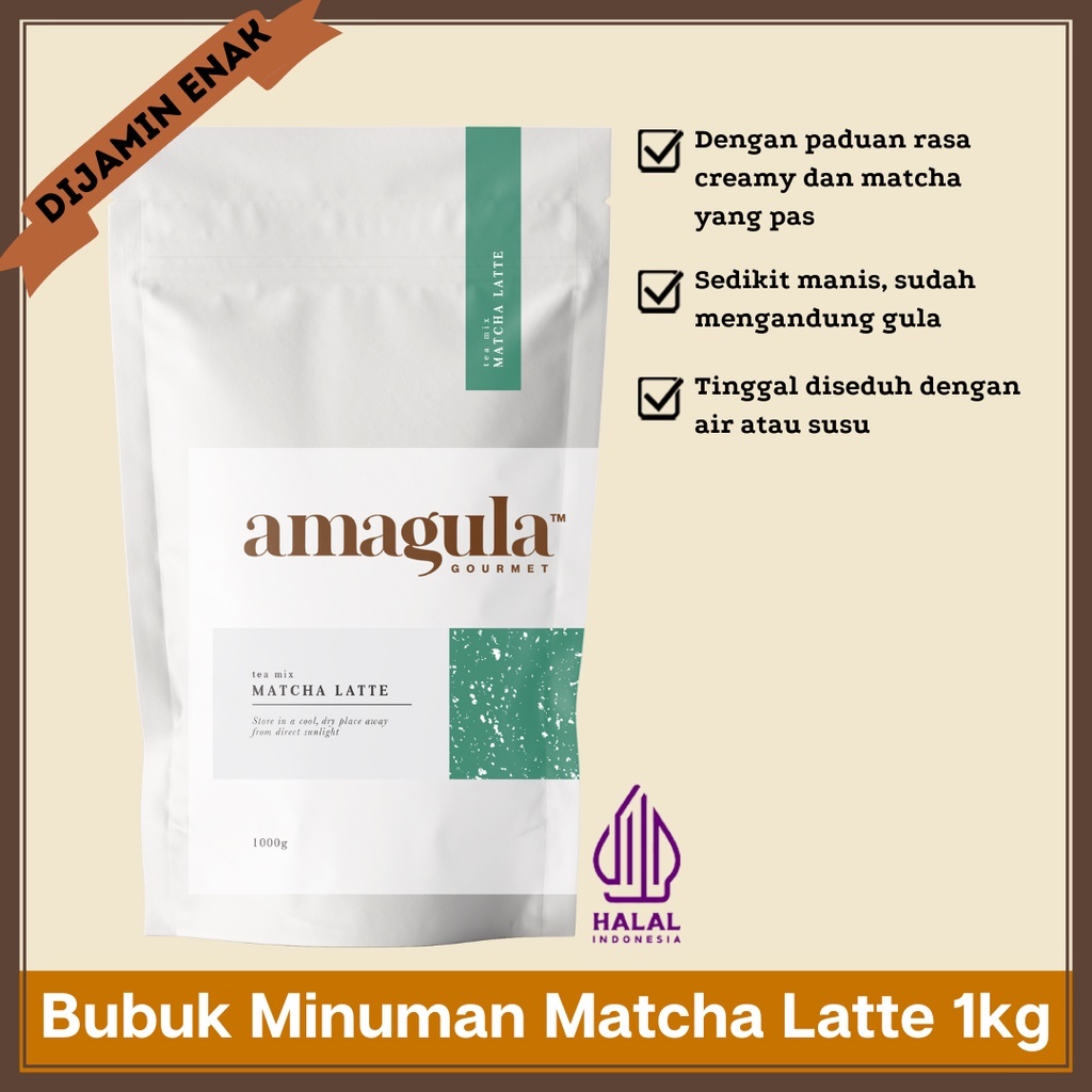 Jual BUBUK MINUMAN PREMIUM MATCHA LATTE 1000g - AMAGULA – MATCHA LATTE ...