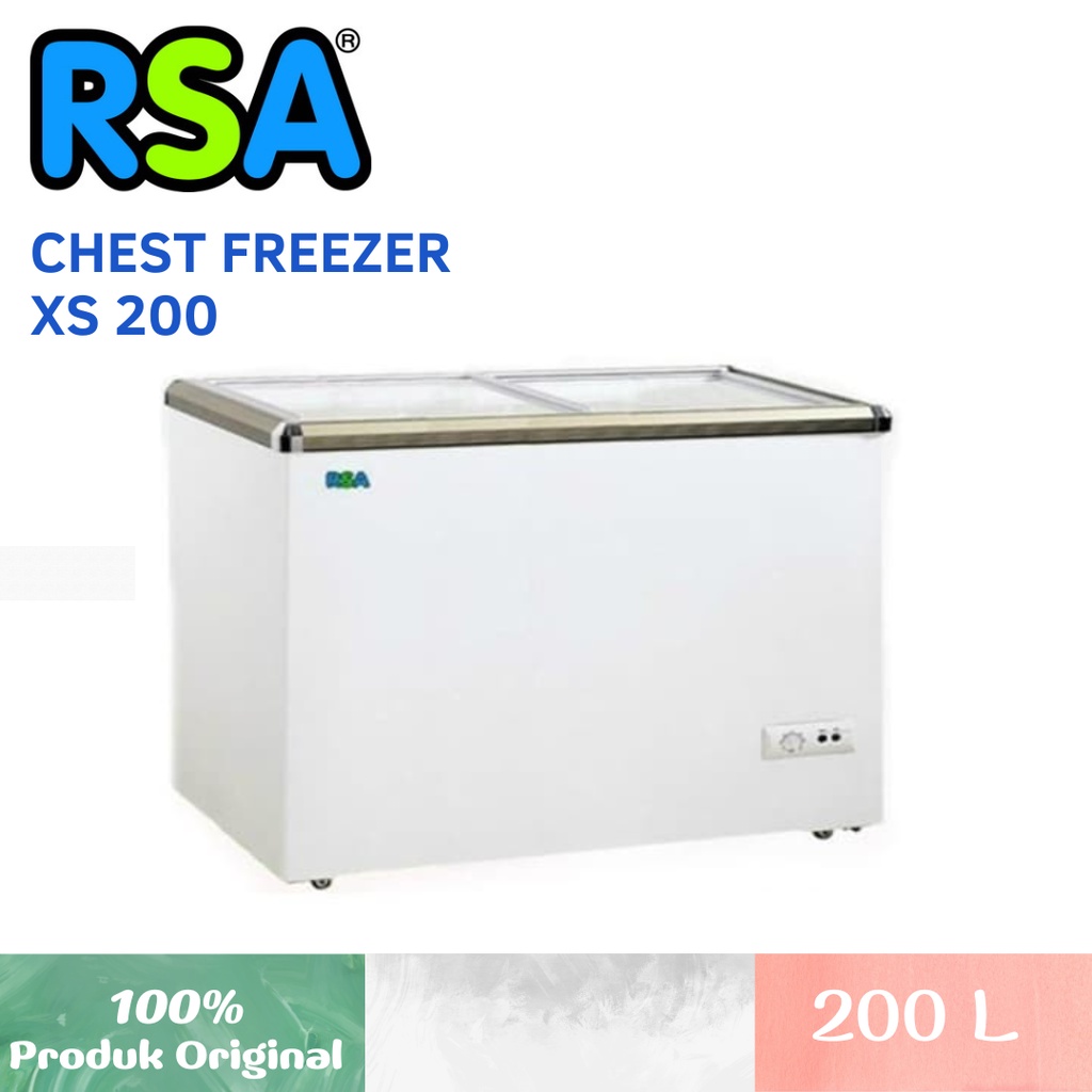 Jual CHEST FREEZER BOX SLIDING 200 L RSA XS 200 | Shopee Indonesia