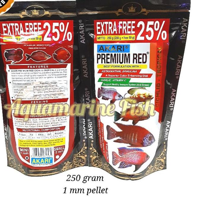Jual Akari Premium Red Cichlid Chiclid 250gr Astaxanthin Pakan Pelet Ikan Oscar Channa Parrot ...