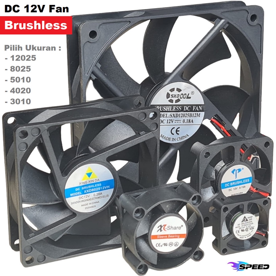 Jual Cooling Fan Brushless Kipas Panel Mini Pendingin Heat DC 12v 12 V ...
