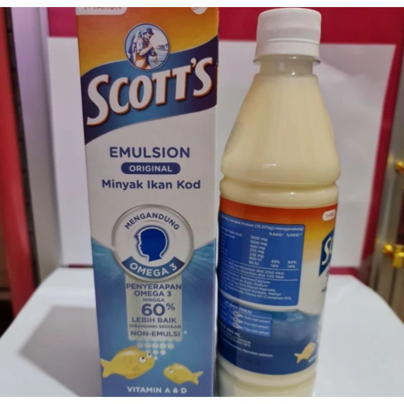 Jual SCOTT'S EMULSION 400ML RASA ORIGINAL MINYAK IKAN KOD | Shopee ...