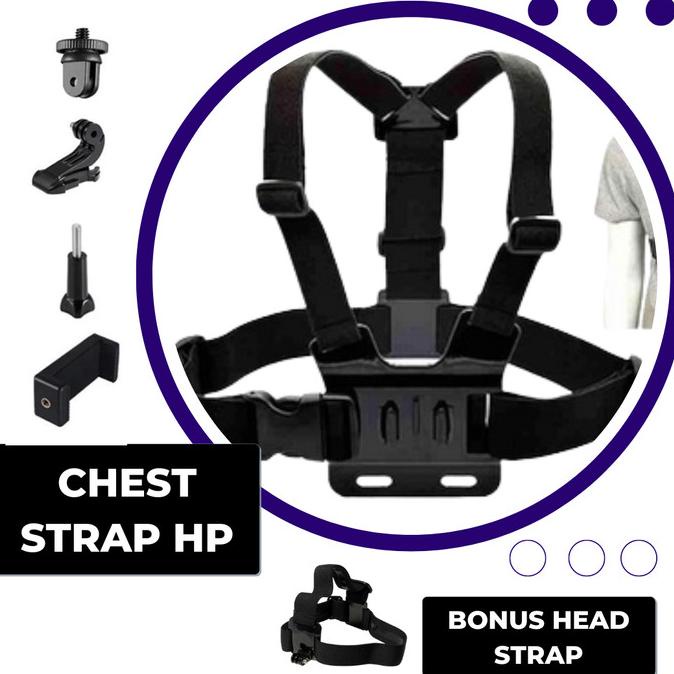 Jual Body Chest Strap Hp Vlog Smartphone Handphone Clamp Motovlog Di ...