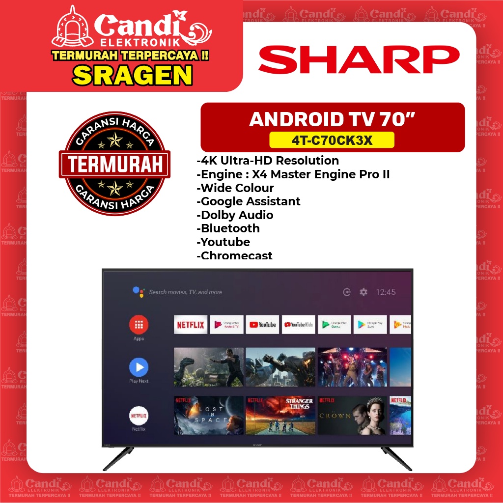 Jual SHARP Android Tv 70 Inch 4k Uhd Tv - 4T-C70CK3X | Shopee Indonesia