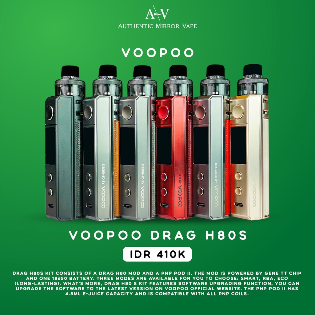 Jual Voopoo Drag H80S 80W External Battery Pod Kit by Voopoo - PS ...