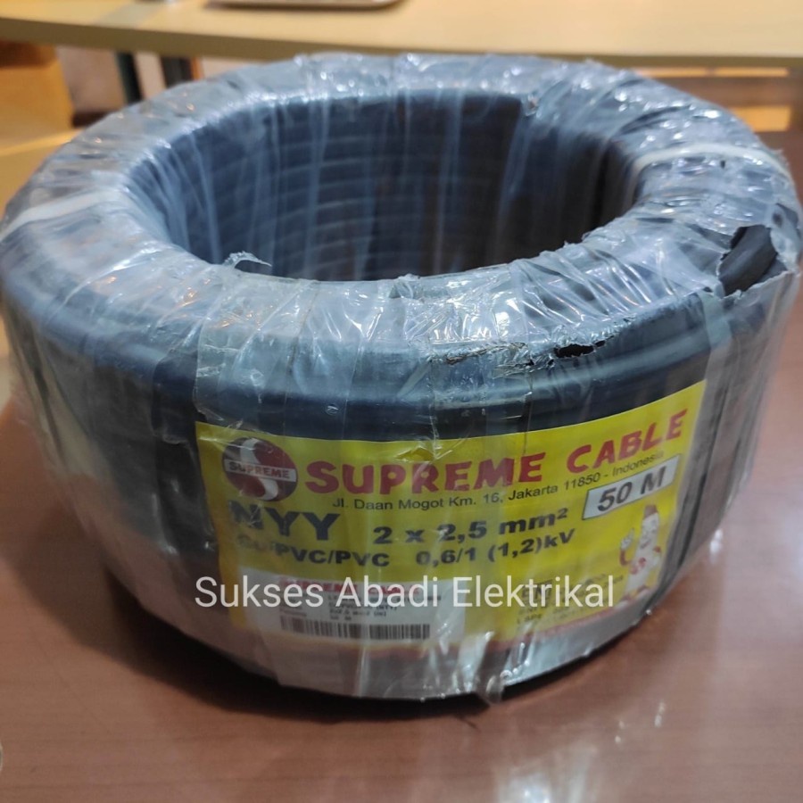 Jual KABEL SUPREME NYY 2 x 2.5 HITAM TUNGGAL ROLL ROL | Shopee Indonesia