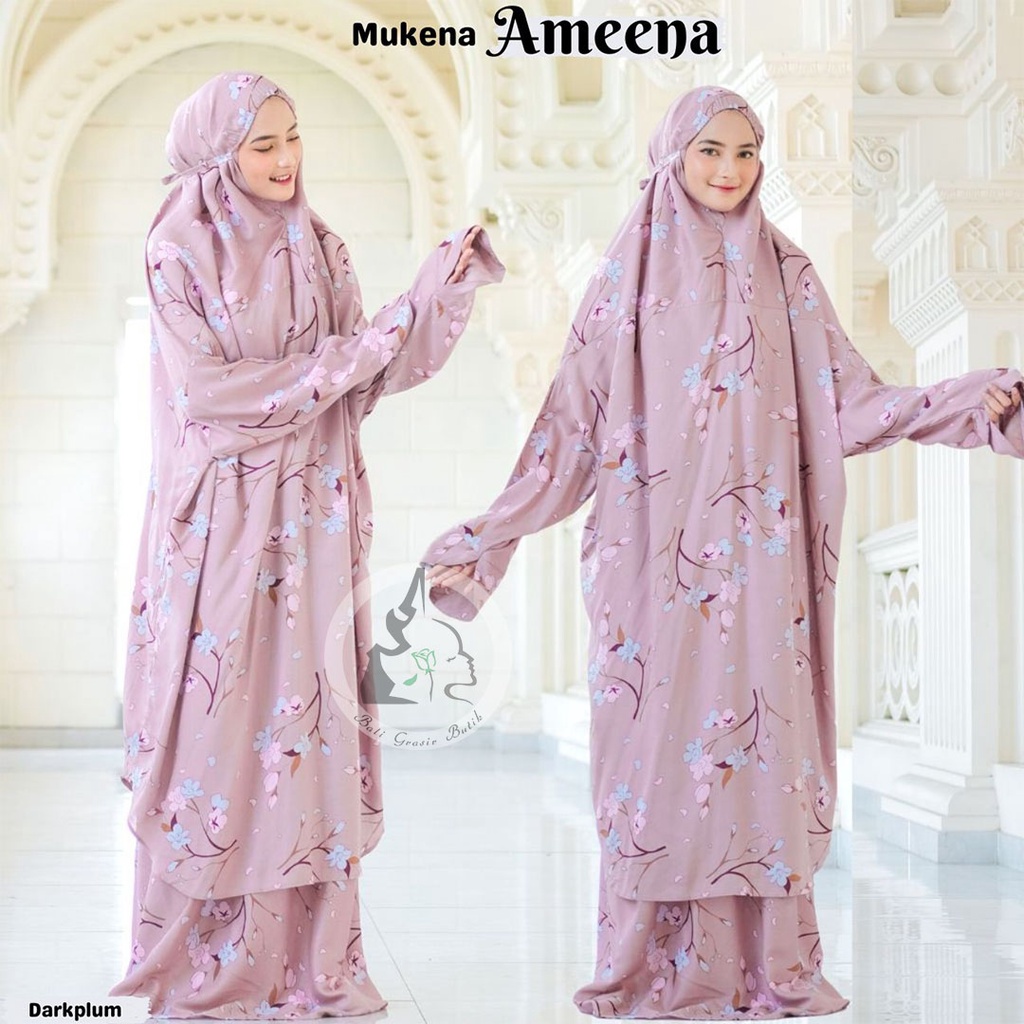 Jual Mukena Bali HDM Berlengan Ameena ⠀ Mukenah HDM Potongan Atas Bawah ...