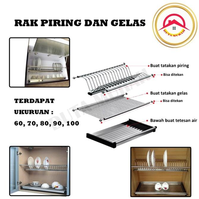 Jual Rak Piring Sendok 1M ..Sus 304..Unit Atas Dapur.. Merk Vitco Inas5 ...