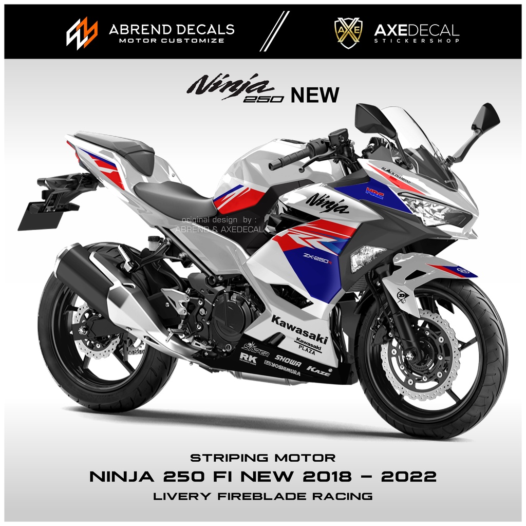 Jual STRIPING NINJA 250 FI NEW 2018 - 2022 FIREBLADE TRI COLOR RACING ...
