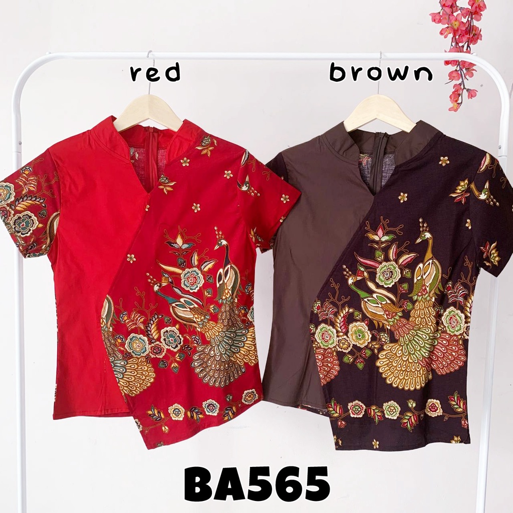 Jual Baju atasan blouse motif batik bunga pergi kerja kantor bestseller ...