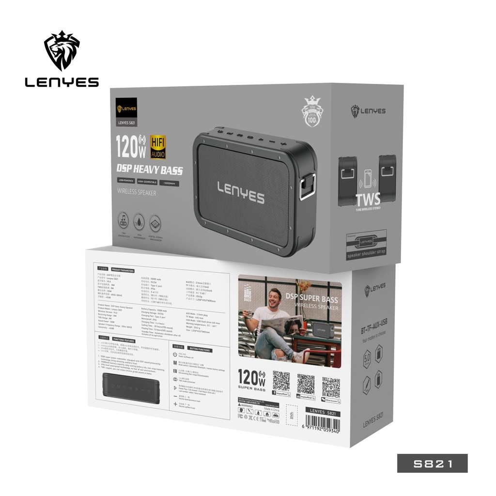 Jual Speaker Lenyes S821 Original 120W Wireless Bluetooth Portable ...