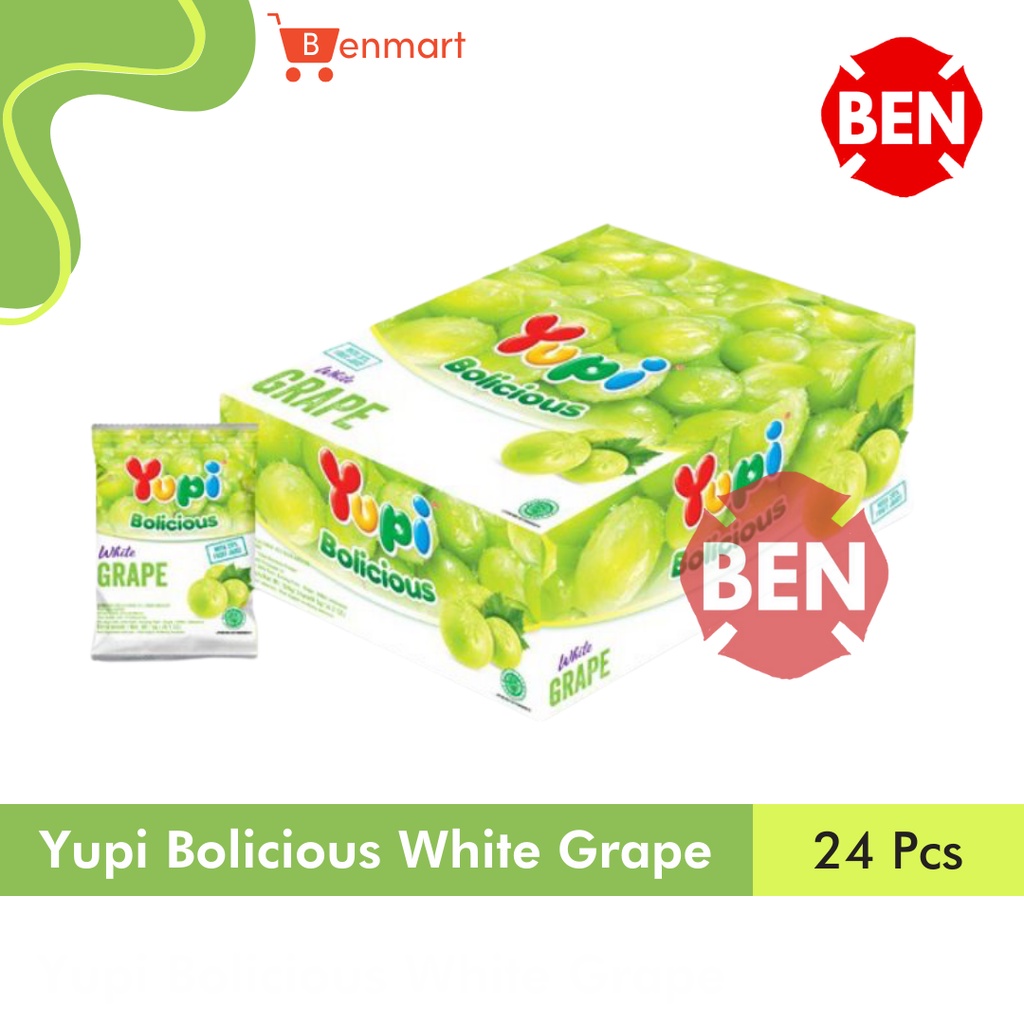 Jual Yupi Bolicious WHITE GRAPE 1 Box 24 Pcs Permen Anggur Hijau Jelly ...