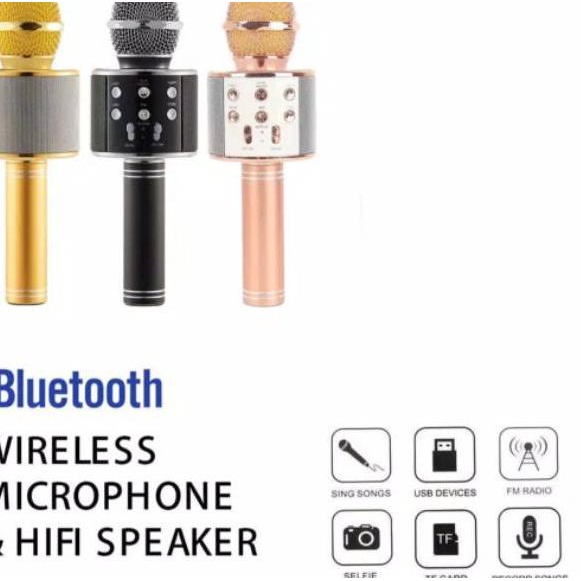 Jual Harga Terjamin Microphone Bluetooth WS-858 WSTER SMULE Wireless Karaoke Portable | Shopee ...