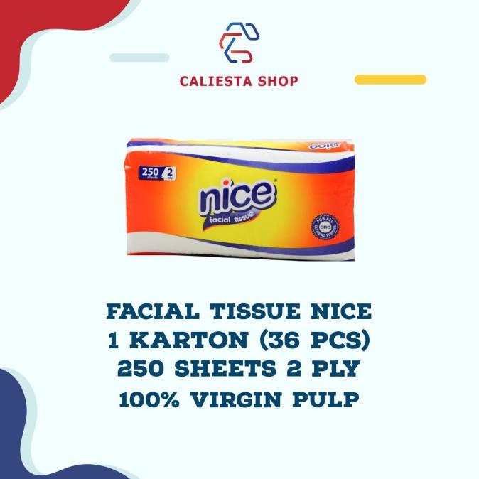 Jual Facial Tissue Nice 250 Sheets 2 ply 1 Karton (36 Pcs) | Shopee ...