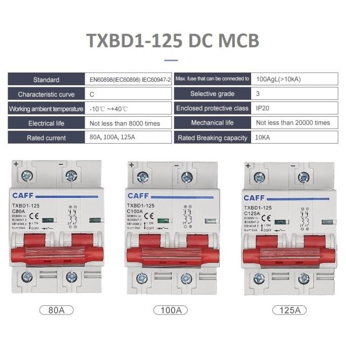 Jual Mcb Dc C125 100A 600V 2P Circuit Breaker Solar Pv Panel Surya Plts ...
