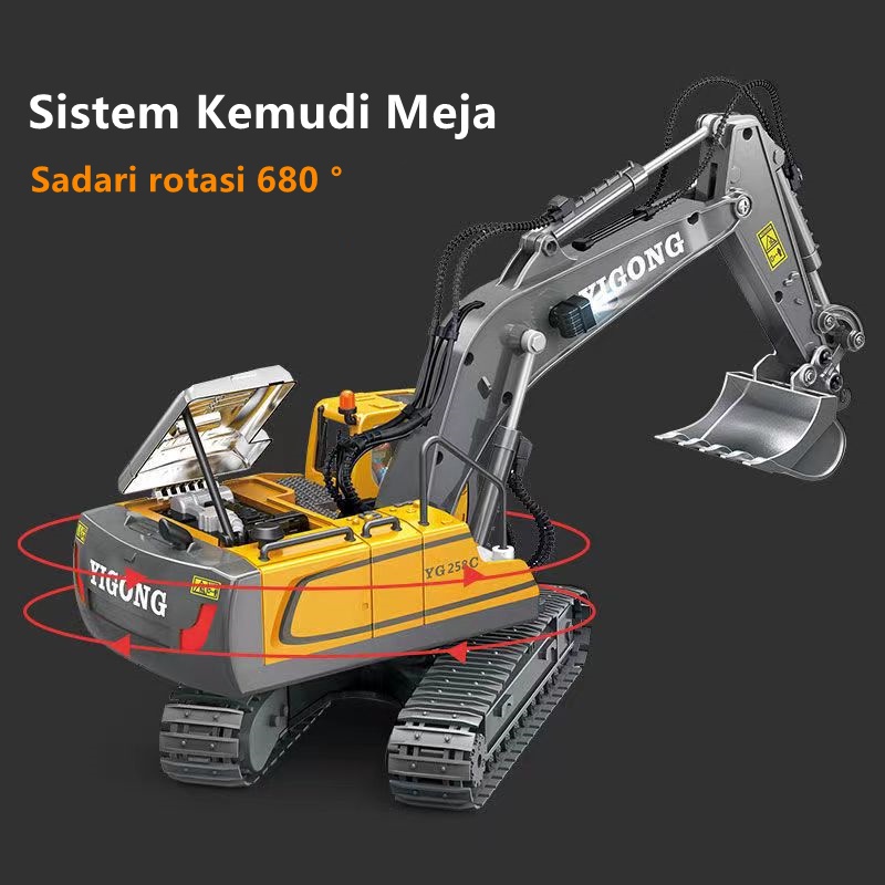Jual Mainan Mobil Remote Control Beko Excavator YIGONG 11 CH 1:20 ...