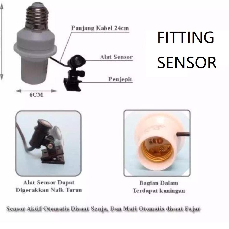 Jual CS4a4Zo--(HGO) T-668 Fitting Sensor E27 Lampu Otomatis Cahaya ...