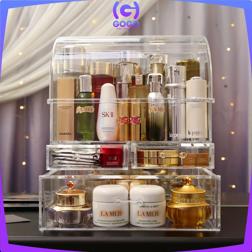 Jual GOGO-K132 Rak Kosmetik Dengan Laci Anti Debu Tempat Make Up ...