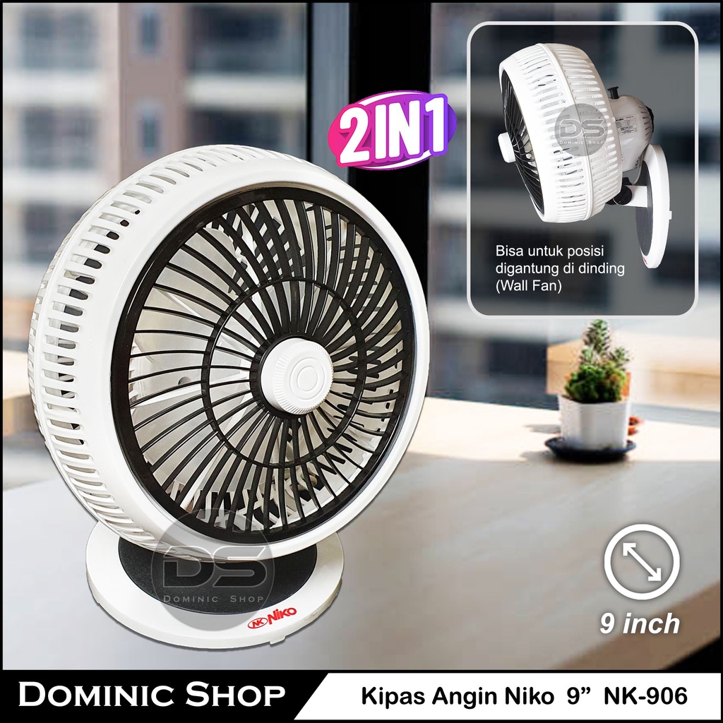 Jual Kipas Angin Niko 9 inch (2 in 1) / Desk Fan / Wall Fan | Shopee ...