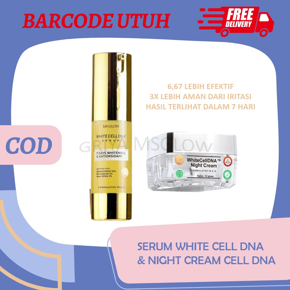Jual Ms Glow White Cell DNA Night Cream Cell DNA dan Serum Cell DNA ...