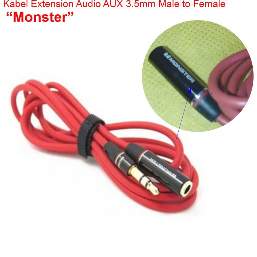Jual Kabel Audio Extension AUX 3.5mm Male to Female Merek Monster ...