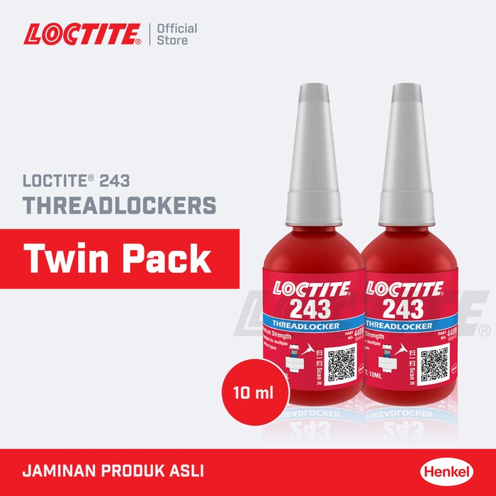 Jual Henkel LOCTITE 243 THREADLOCKER Lem Baut 10 ml Twin Pack | Shopee Indonesia