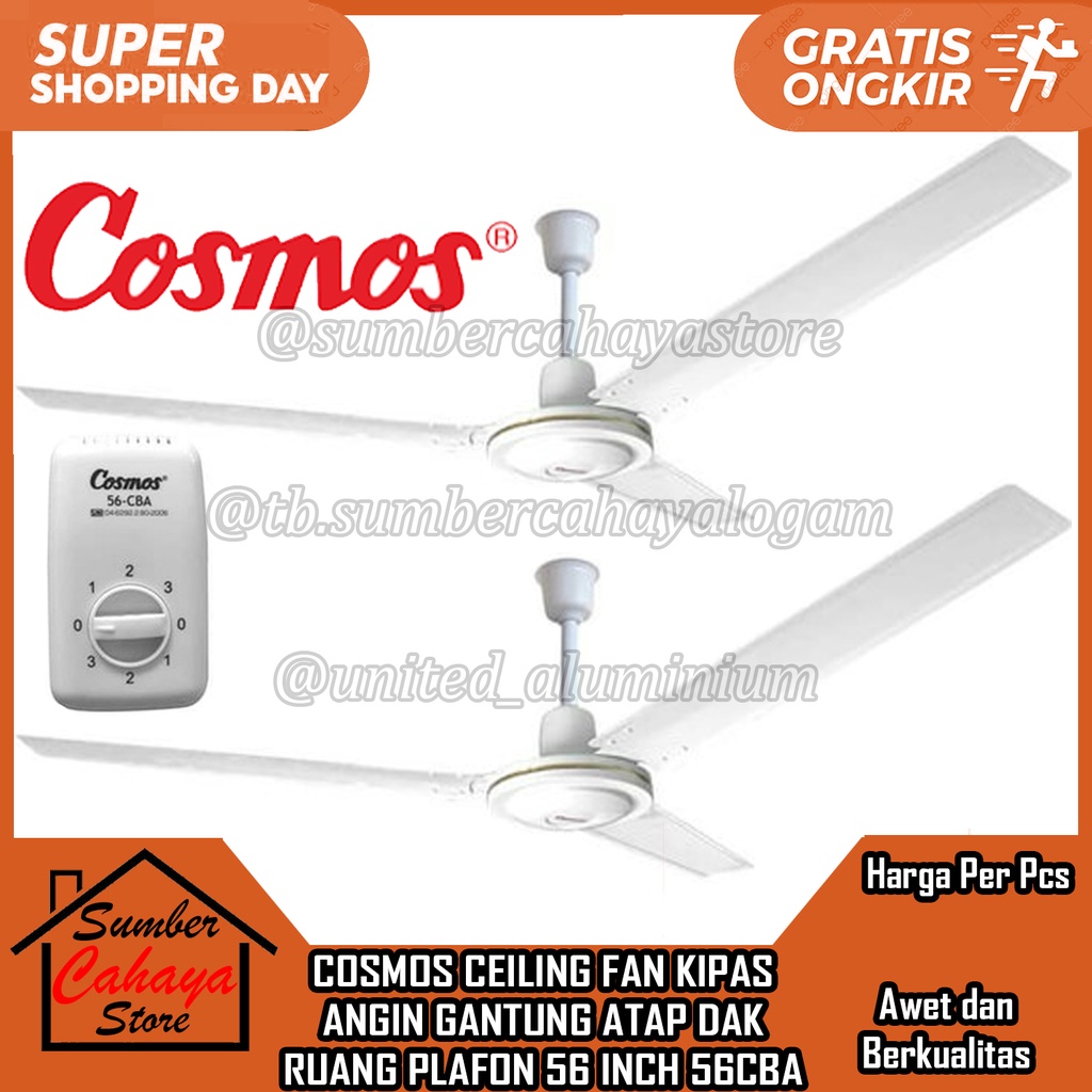 Jual COSMOS CEILING FAN 56 CBA KIPAS ANGIN GANTUNG BALING BALING ATAP ...