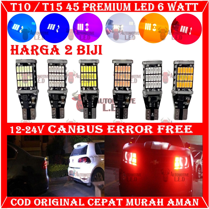 Jual ORIGINAL LAMPU LED T10 45 LED 6 WATT PREMIUM LED CANBUS SUPER ...