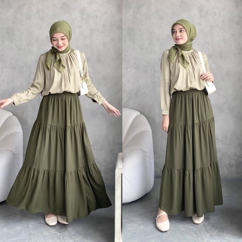 Jual Ruffle Skirt by 9teenclothes | Rok Kerut Rok Tumpuk Rok Tingkat ...