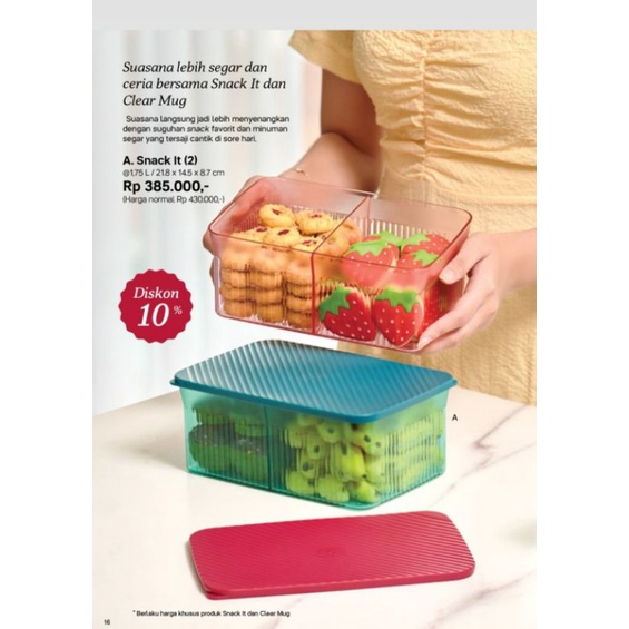 Jual Tupperware Snack It / Toples bening anti pecah bersekat (1pc ...