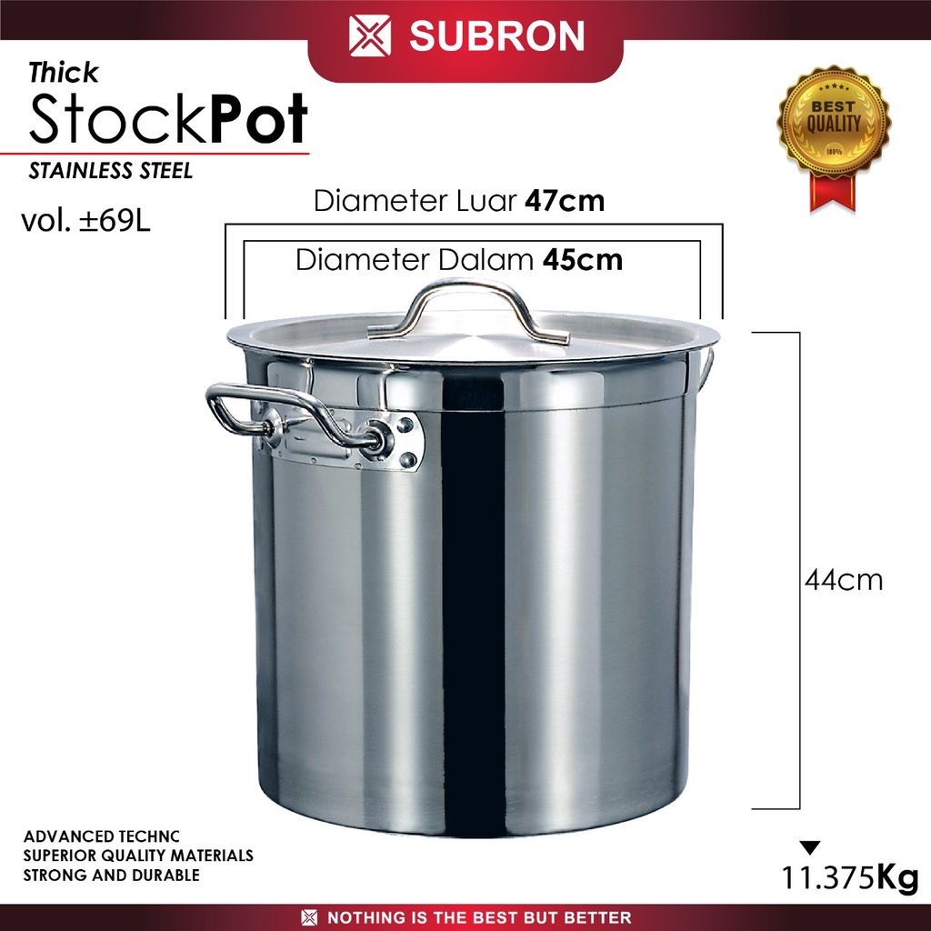Jual SUBRON Panci Besar Super Tebal Stok Pot 45cm 50cm Sup Soup Masak Banyak Bakso Bakmi Tinggi ...