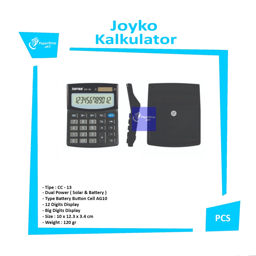 Jual JOYKO - Calculator - Kalkulator CC-13 - 12 Digits - Pcs | Shopee ...