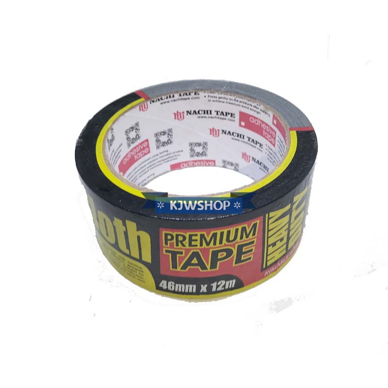 Jual Lakban Hitam Nachi 2 Inch Cloth Tape Nachi 46mm x 12m Lakban Hitam ...