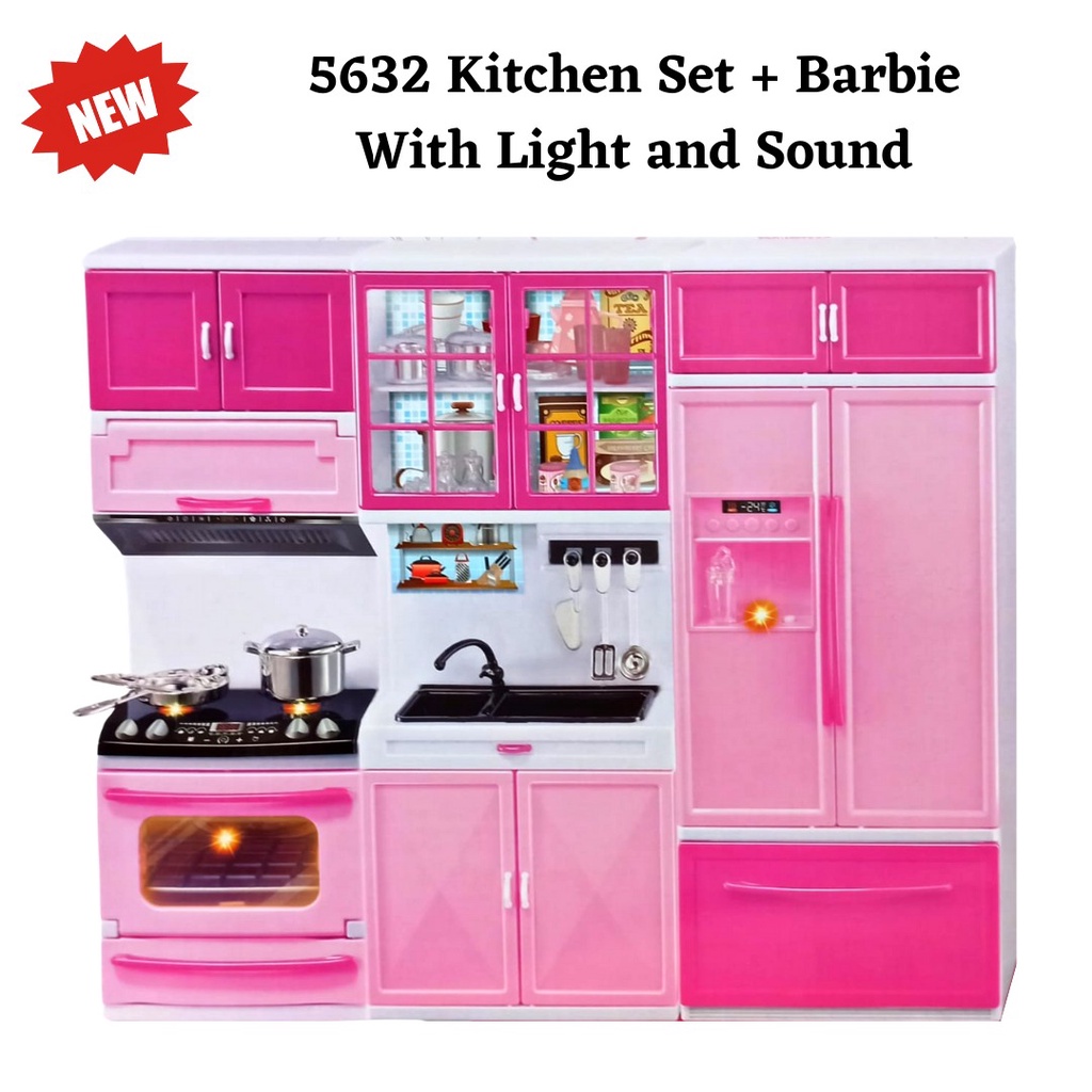 Jual 5632 KITCHEN SET + BARBIE BATTERY OPERATED WITH LIGHT + SOUND ...