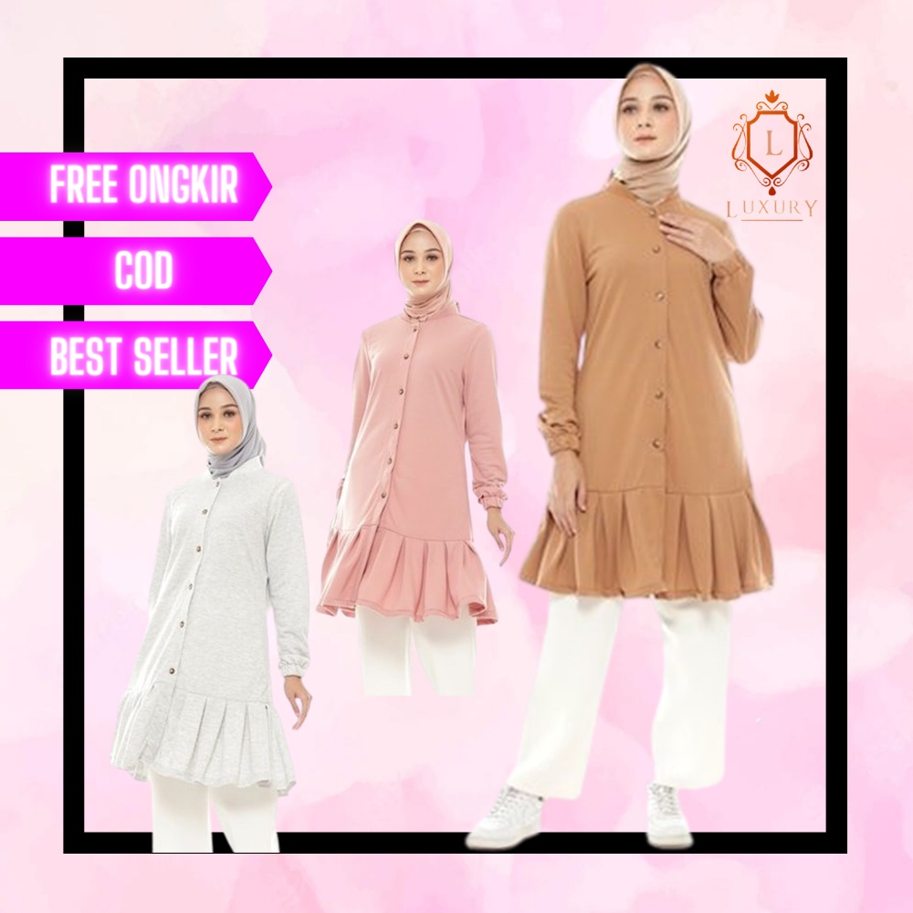 Jual Tunik Cewek 2022 Hijab Atasan Modern Arab Ori Abaya Kerja Model ...