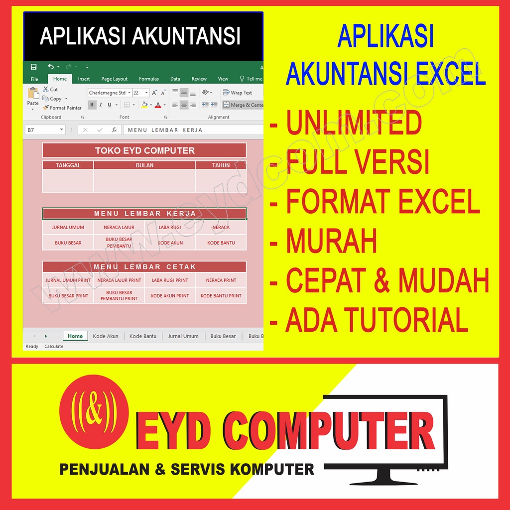 Jual APLIKASI AKUNTANSI EXCEL SIAP PAKAI PROGRAM AKUTANSI LAPORAN ...