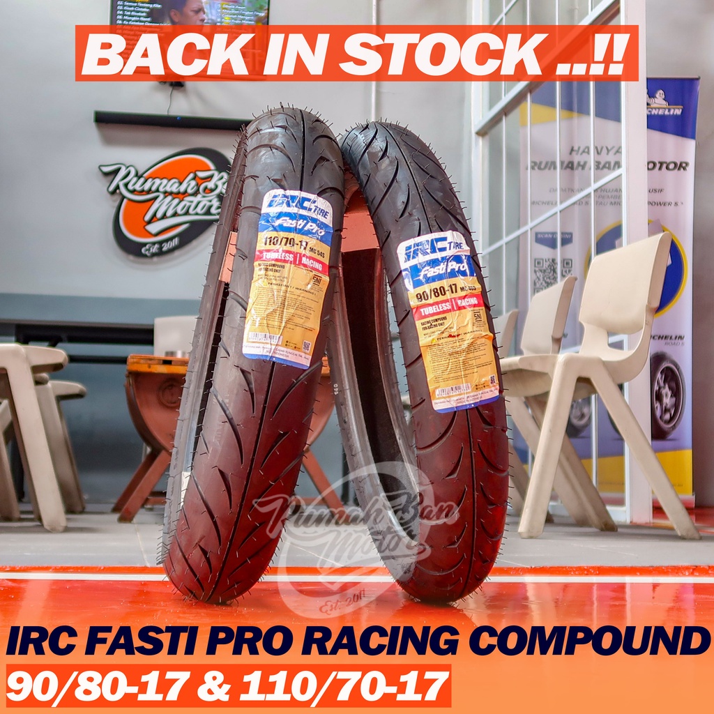Jual IRC FASTI PRO 90/80-17 110/70-17 Ban Balap Tubeless Soft Compound ...
