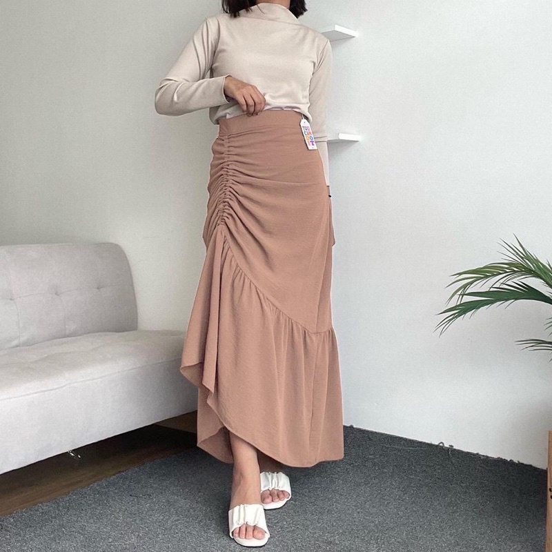 Jual MEIRA SKIRT ROK RAMPEL | ROK 2 IN 1 SERUT CASUAL DAILY | Shopee ...