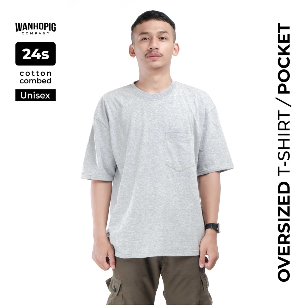 Jual WANHOPIG - Kaos T-Shirt Baju Oversize Pocket Polos Pria Wanita ...