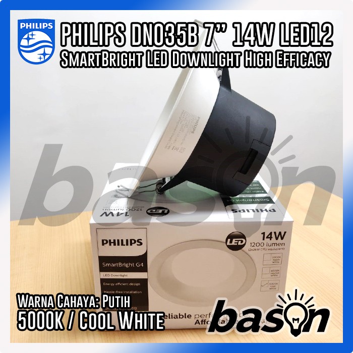 Jual PHILIPS LED Downlight DN035B 7" 14W PSU WH D175 1200lumen | Shopee ...