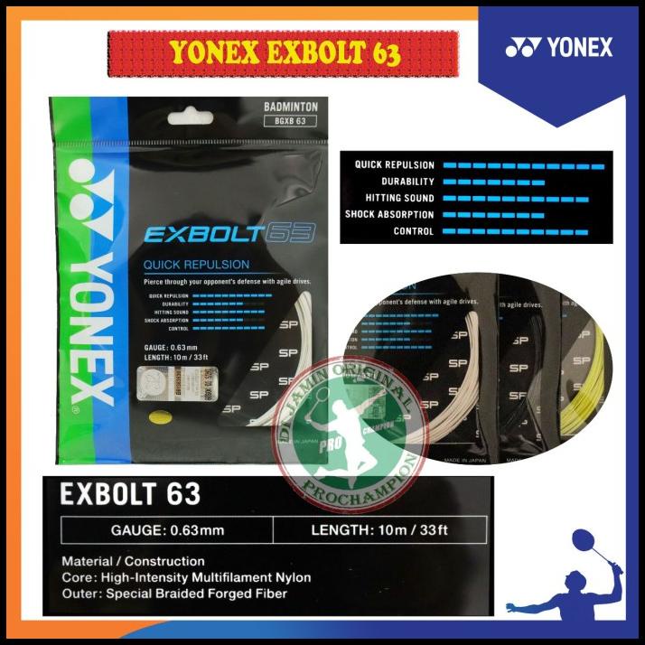 Jual Yonex Exbolt 63 Senar Badminton Original | Shopee Indonesia