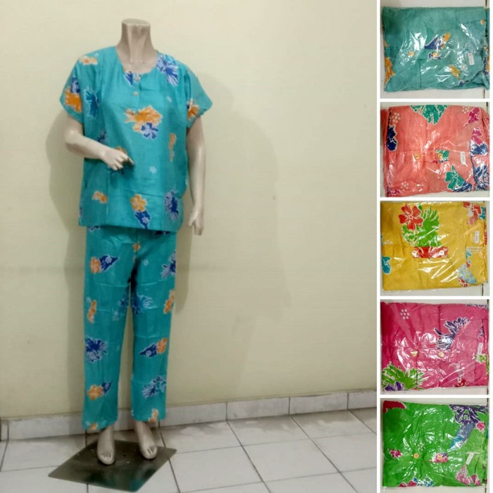 Jual Pengiriman Cepat Piyama Cp Jumbo Kembang Lawu Daster - Biru Muda,L ...