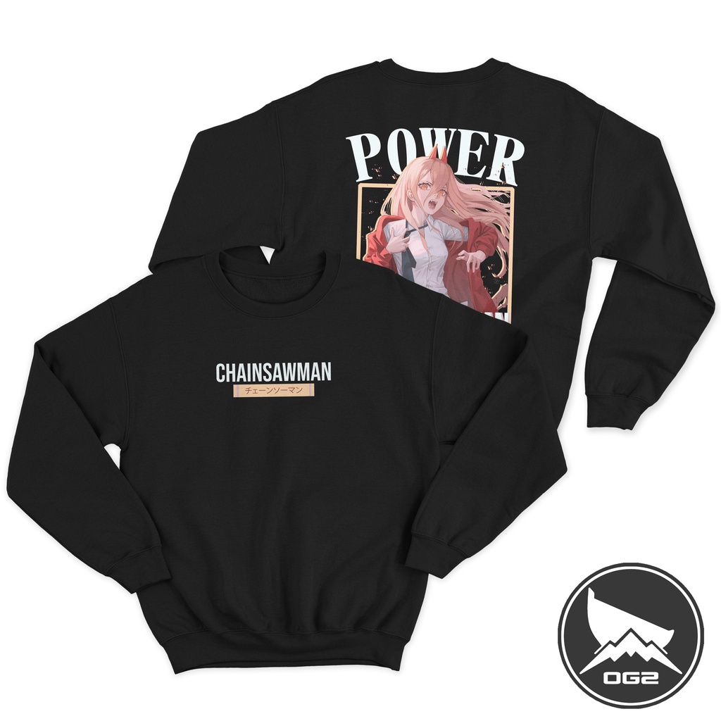 Jual Sweater anime power waifu chainsaw man demon hunter A247 crewneck ...