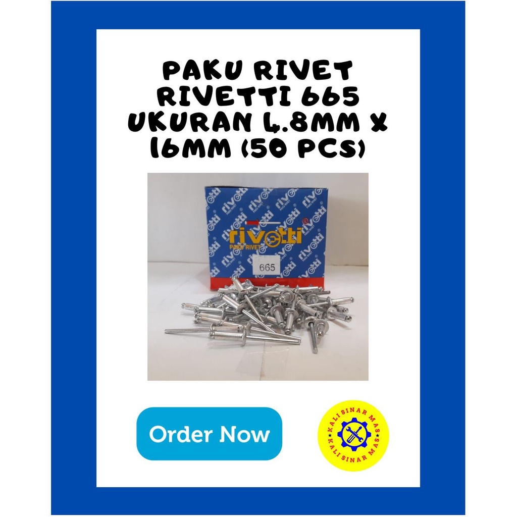 Jual Paku Rivet Rivetti 665 – 4.8mm x 16mm – Isi 50 Pcs – Kuat dan ...