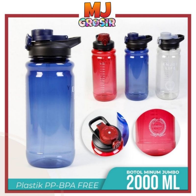 Jual [MJ] Botol minum 2L Jumbo Botol Viral Enjoy Life | Shopee Indonesia